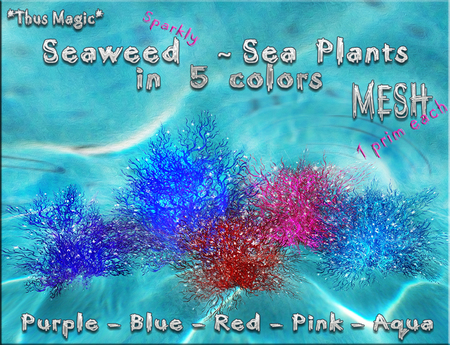 Second Life Marketplace - *Thus Magic*~ Seaweed, Sea plants in 5 colors ...