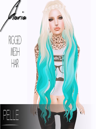 Second Life Marketplace - Pelle - GLORIA RIGGED MESH HAIR BLONDE GREEN
