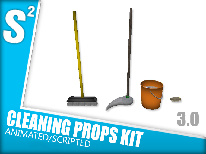 Second Life Marketplace - Animated Cleaning Props Kit