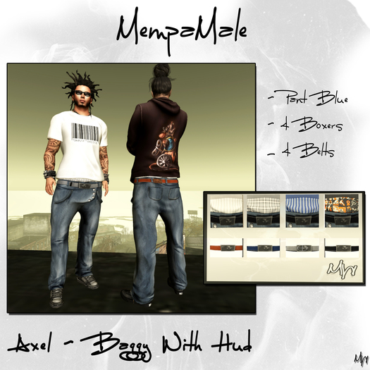 Second Life Marketplace - ~~~MempaMale~~~ DEMO MEN AXEL-BAGGY mesh