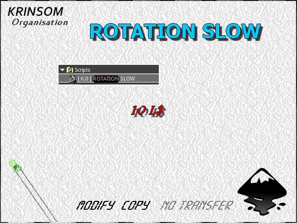 Second Life Marketplace - [ K.0 ] ROTATION SLOW