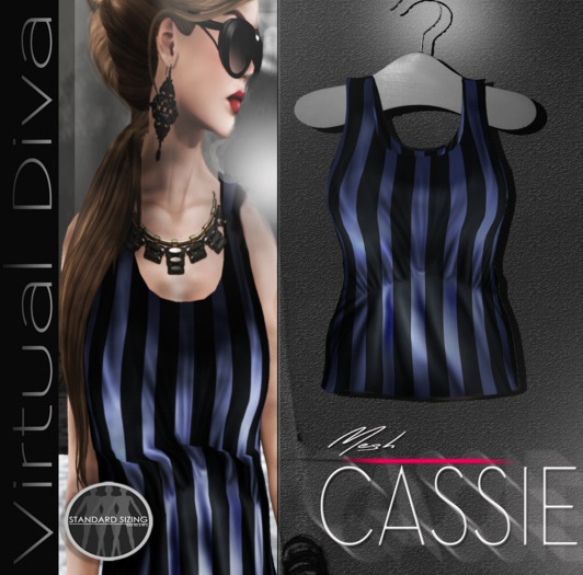 Second Life Marketplace Virtual Diva Cassie Top Black Lines