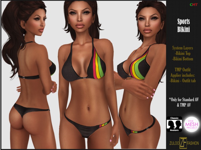 Second Life Marketplace - Zuloo-Sports Bikini - TMP & System