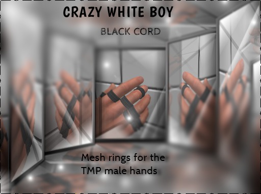 Second Life Marketplace - CWB_TMP Mesh male ring set_Black Cord