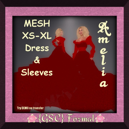 Second Life Marketplace - {GSC} Amelia Red Classic Mesh sizes XS-XL