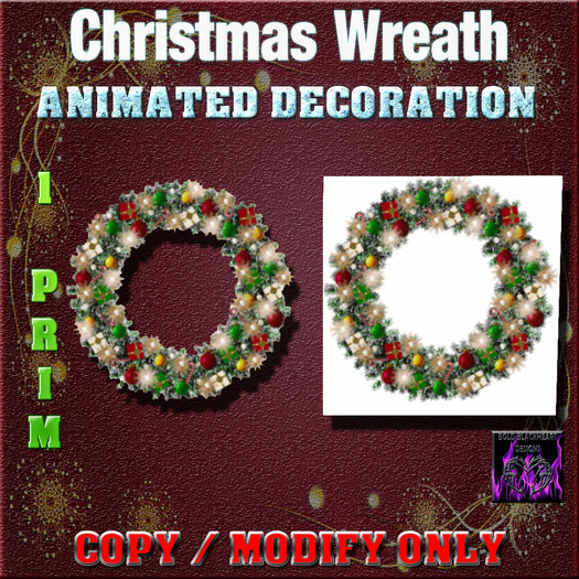 Second Life Marketplace - BBD - Animated Simple Christmas Wreath!