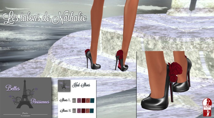 Second Life Marketplace - Belles Parisiennes- Talons Nathalie with roses-