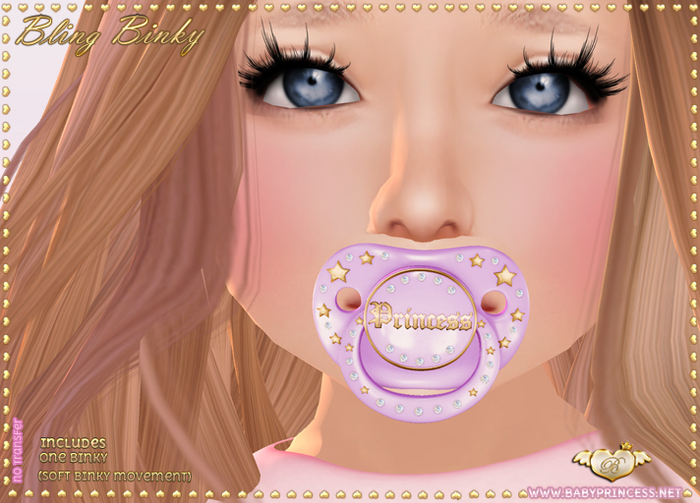 Second Life Marketplace - :*BABY*: Bling Binky - Princess - Purple
