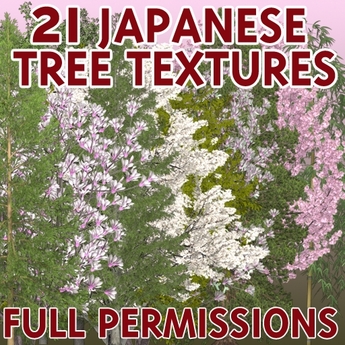 Second Life Marketplace - 21 Japanese Tree Textures Builders Pack