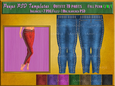 Second Life Marketplace - Peeps PSD Templates Outfit 19 Pants