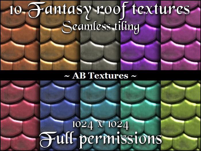 Second Life Marketplace - 10 Fantasy roof textures 1024x1024 Seamless ...