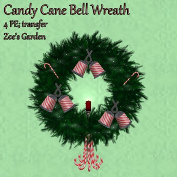Second Life Marketplace - *ZG* Candy Cane Bell Wreath
