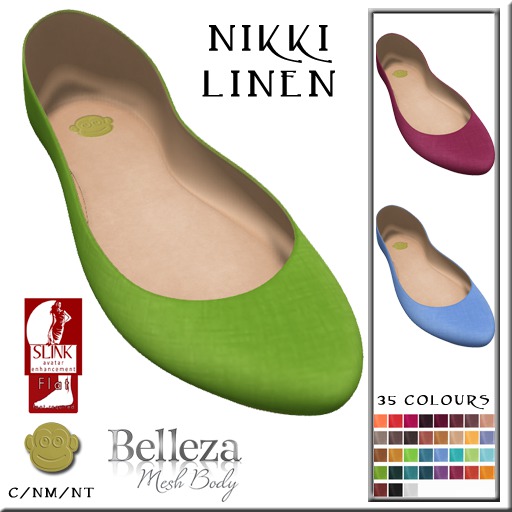 Second Life Marketplace - BM Nikki Linen Flats