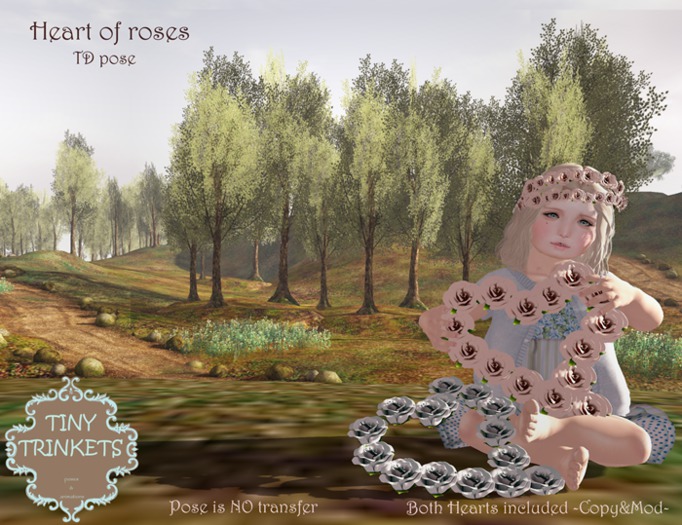 Second Life Marketplace - {T.T}Heart of roses pose TD ADD/wear ME TO UNPACK