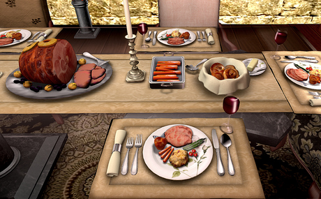 Second Life Marketplace - DINNER PARTY II TABLE FOR 4 Green Pedestal ...