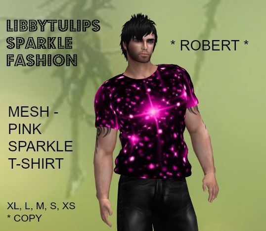 Second Life Marketplace - * Robert * Pink Sparkle T-Shirt - Mesh
