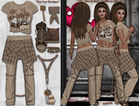 Second Life Marketplace - *Tay-Lay-Designs* Street Style-Outfit 21 (Mesh)