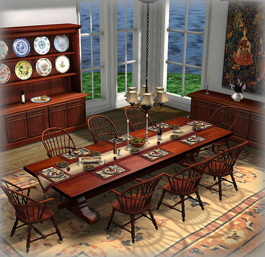 Second Life Marketplace - Dinner Party Dining Set for 8: Windsor ...