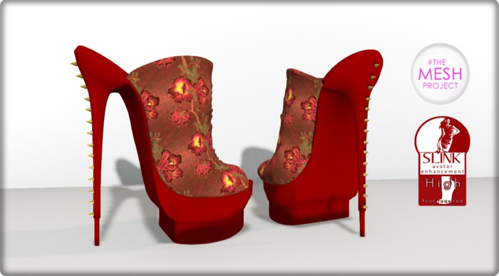 Second Life Marketplace - Paisley Points Red TMP & SLINK