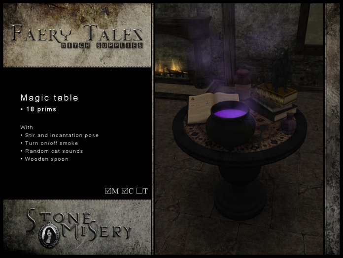 Second Life Marketplace - .:S.M:. Faery Tales - Witch Supplies Magic Table