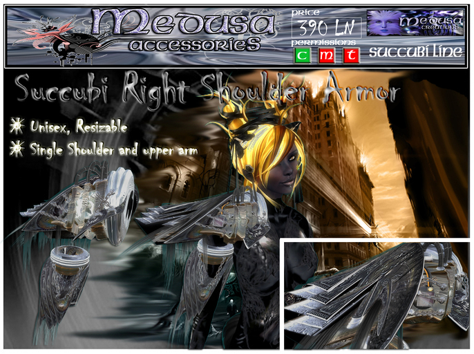 Second Life Marketplace - ~ Medusa Accessories ~ Succubi R Shoulder ...