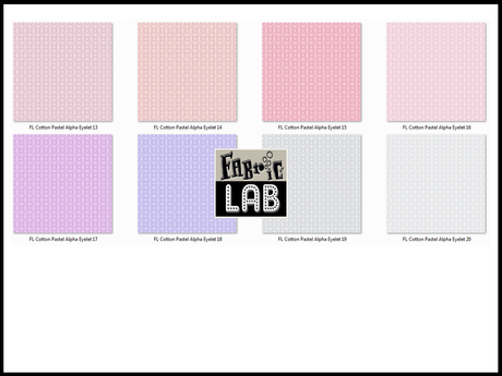 Second Life Marketplace - Fabric Lab Cotton Pastel Alpha Eyelet Lace ...