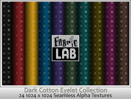 Second Life Marketplace - Fabric Lab Cotton Dark Cotton Alpha Eyelet ...