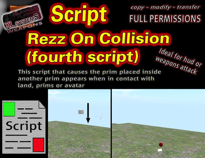 Second Life Marketplace - Rez On Collision (four script)