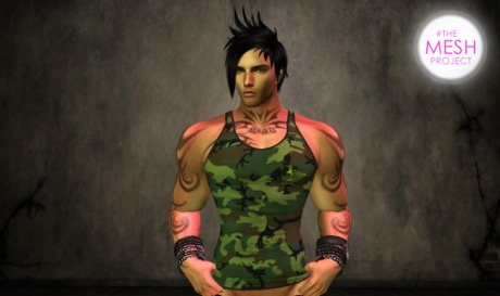 Second Life Marketplace - Lo's Camo Tank Male ** TMP ** 2 Layers**