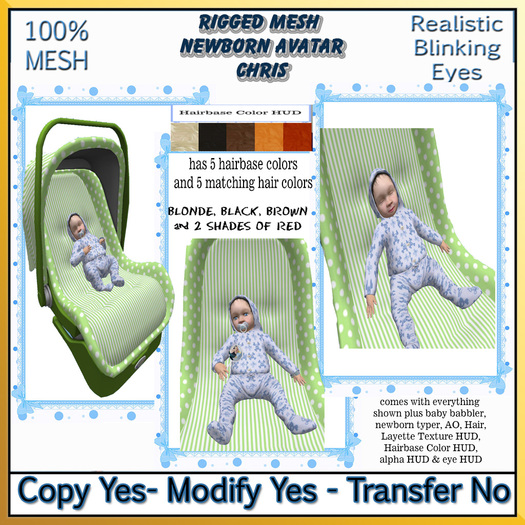 Second Life Marketplace - *CC* Newborn Avatar Chris infant baby boy