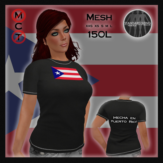 Second Life Marketplace - Camiseta Mesh "Hecha en Puerto Rico"