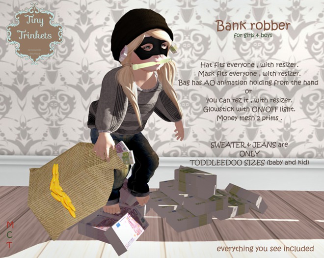 Second Life Marketplace - {T.T}Bank robber ADD/wear ME TO UNPACK