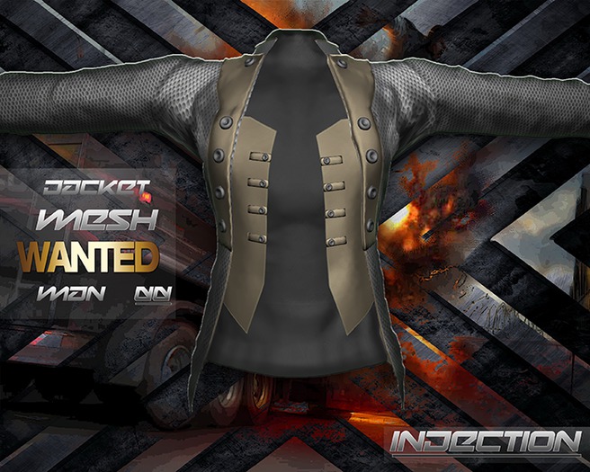 Second Life Marketplace - Mesh jacket Silver Gold Vest