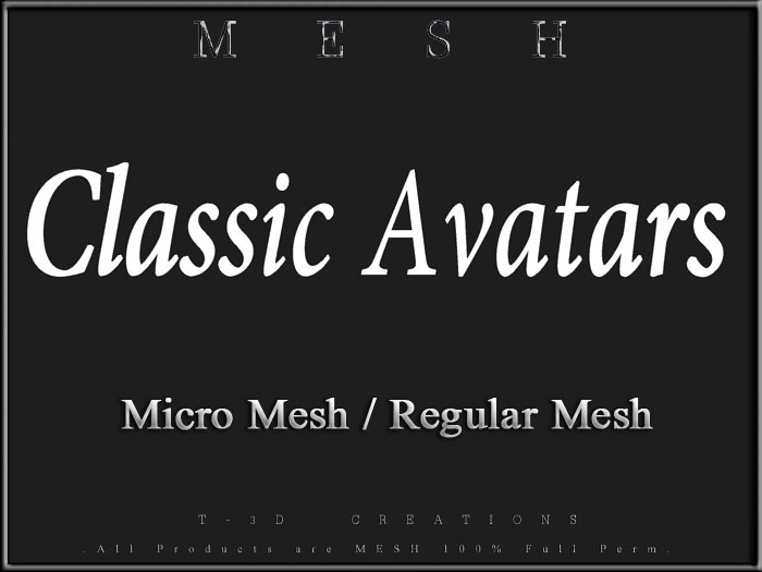 Second Life Marketplace - T-3D Creations [ Classic Avatars ] Micro and ...