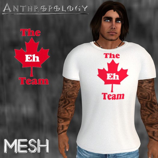 Second Life Marketplace - The "Eh" Team Male Mesh T-shirt