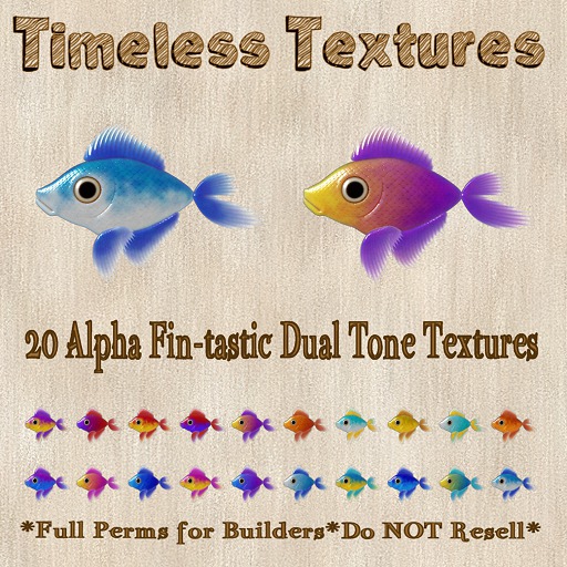 Second Life Marketplace - 20 Alpha Fin-tastic - Dual Tone Timeless Textures
