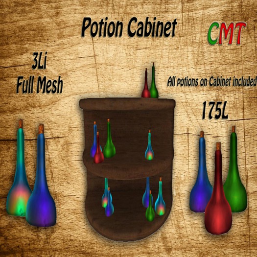 Second Life Marketplace - Potion Cabinet Full Mesh 3Li