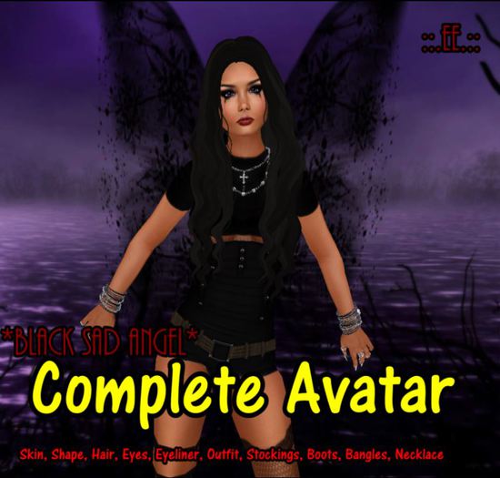 Second Life Marketplace - ::.EE.:: Complete Avatar *Black Sad Angel*
