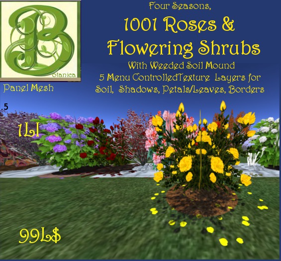 Second Life Marketplace - 1001 Roses & Flowering Shrubs with 4 Seasons ...