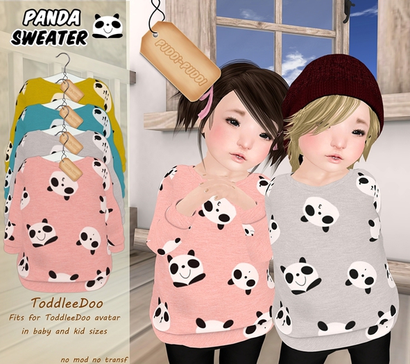 Second Life Marketplace - ::Puddi-Puddi:: ToddleeDoo Panda Sweater