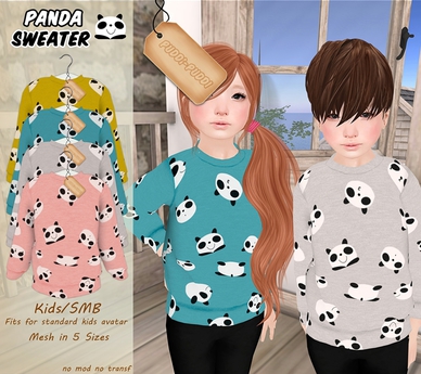 Second Life Marketplace - ::Puddi-Puddi:: Kids/SMB Panda Sweater