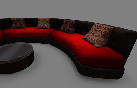 Second Life Marketplace - E-mesh: Round Red sofa