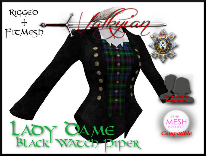 Second Life Marketplace - ~Valkyrian~Lady Dame-Black Watch Piper