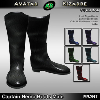 Second Life Marketplace - AB Nemo Boots with Color HUD Male