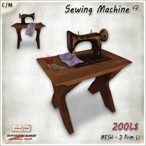 Second Life Marketplace - [Ginger Line] Sewing Machine V2 - Classic ...