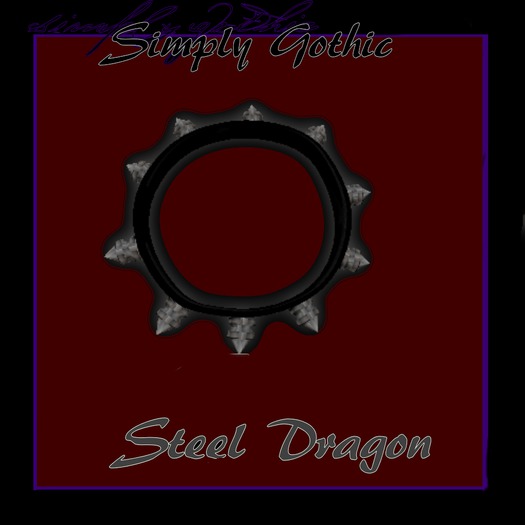 Second Life Marketplace - Simply Gothic - Steel Dragon Spiked Collar
