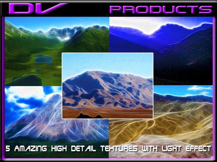 Second Life Marketplace - DV - 5 amazing valley textures with light ...