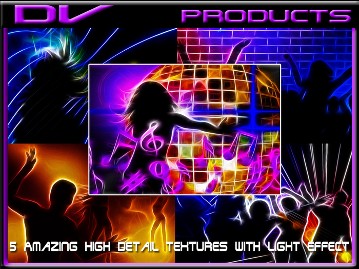 Second Life Marketplace - DV - 5 amazing club textures with light ...