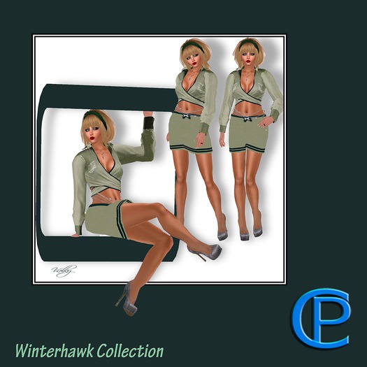 Second Life Marketplace - C&P Cross Shirt Green & Skirt for winterhawk
