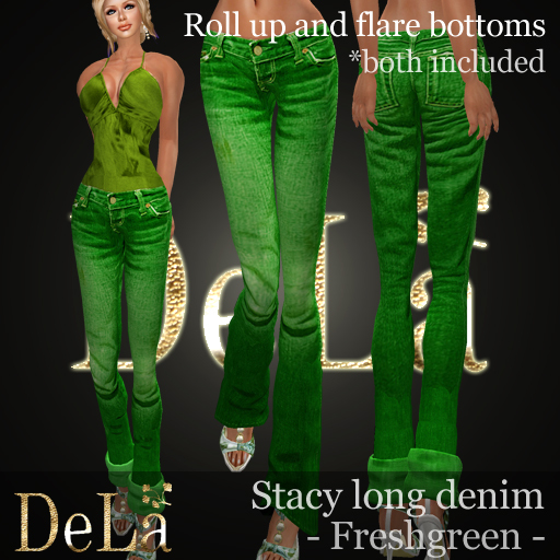 Second Life Marketplace - =DeLa*= Jeans "Stacy" Long Freshgreen